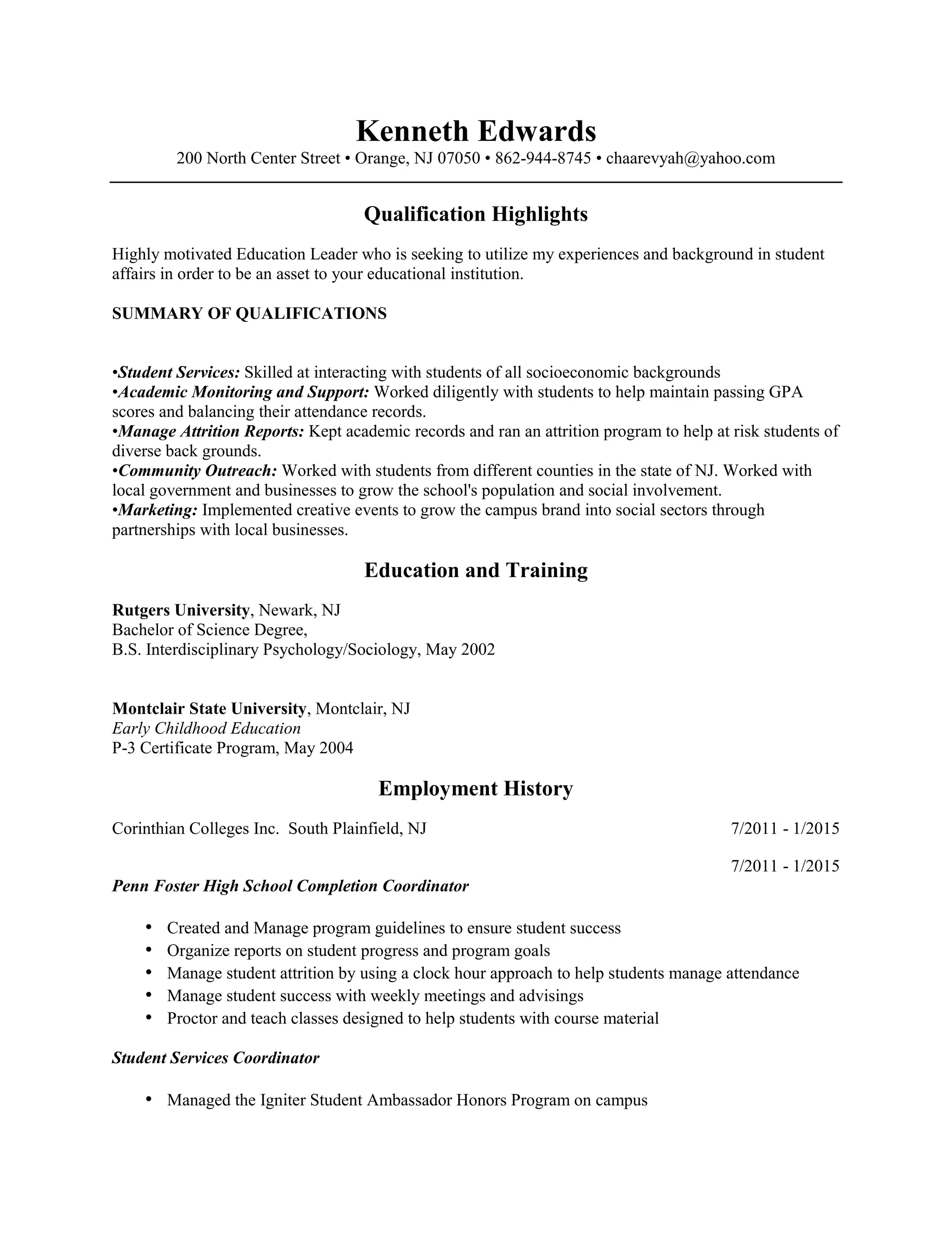 Ken Resume 1 | PDF | Professional School | Postgraduate Education
