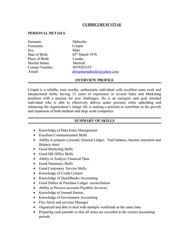 Crispin CV (1) | PDF