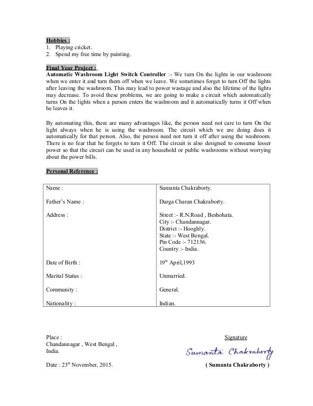 CURRICULUM VITAE(with photo,scaned signature)