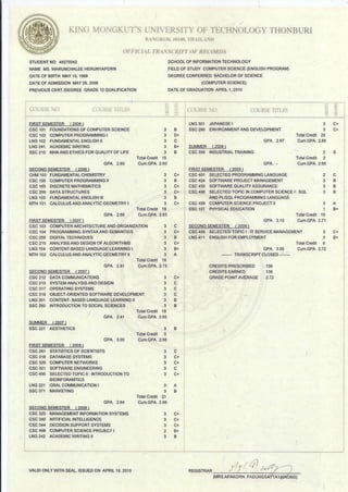 Transcript BSc Apr 2010 | PDF