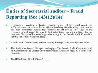 SECRETRAIL AUDIT NEW ACT 2013 | PPTX