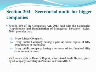 SECRETRAIL AUDIT NEW ACT 2013 | PPTX