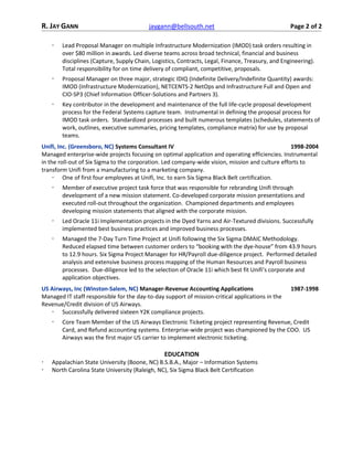 R. Jay Gann - Resume - Project Management Leader | PDF