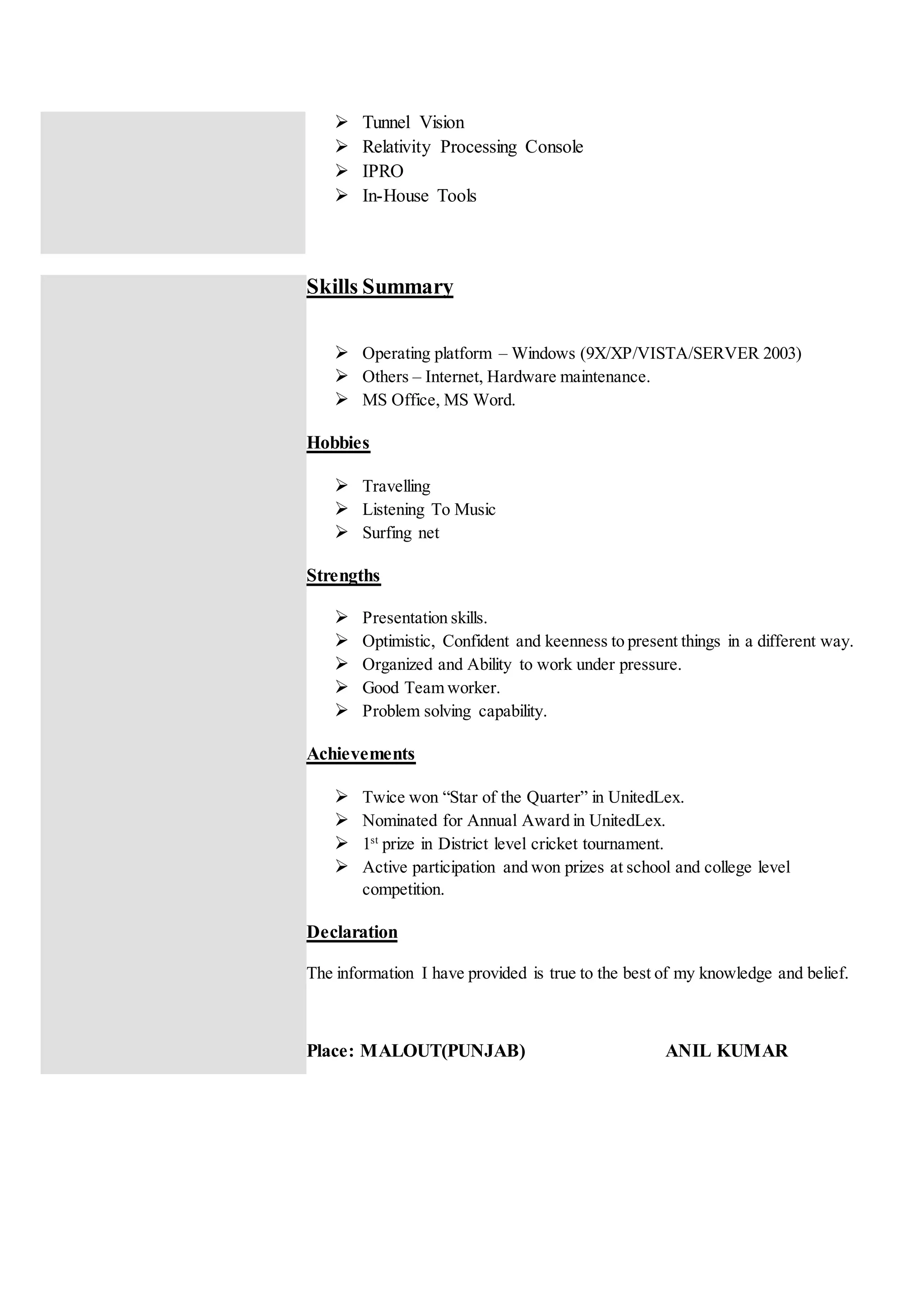Anil Resume | DOCX
