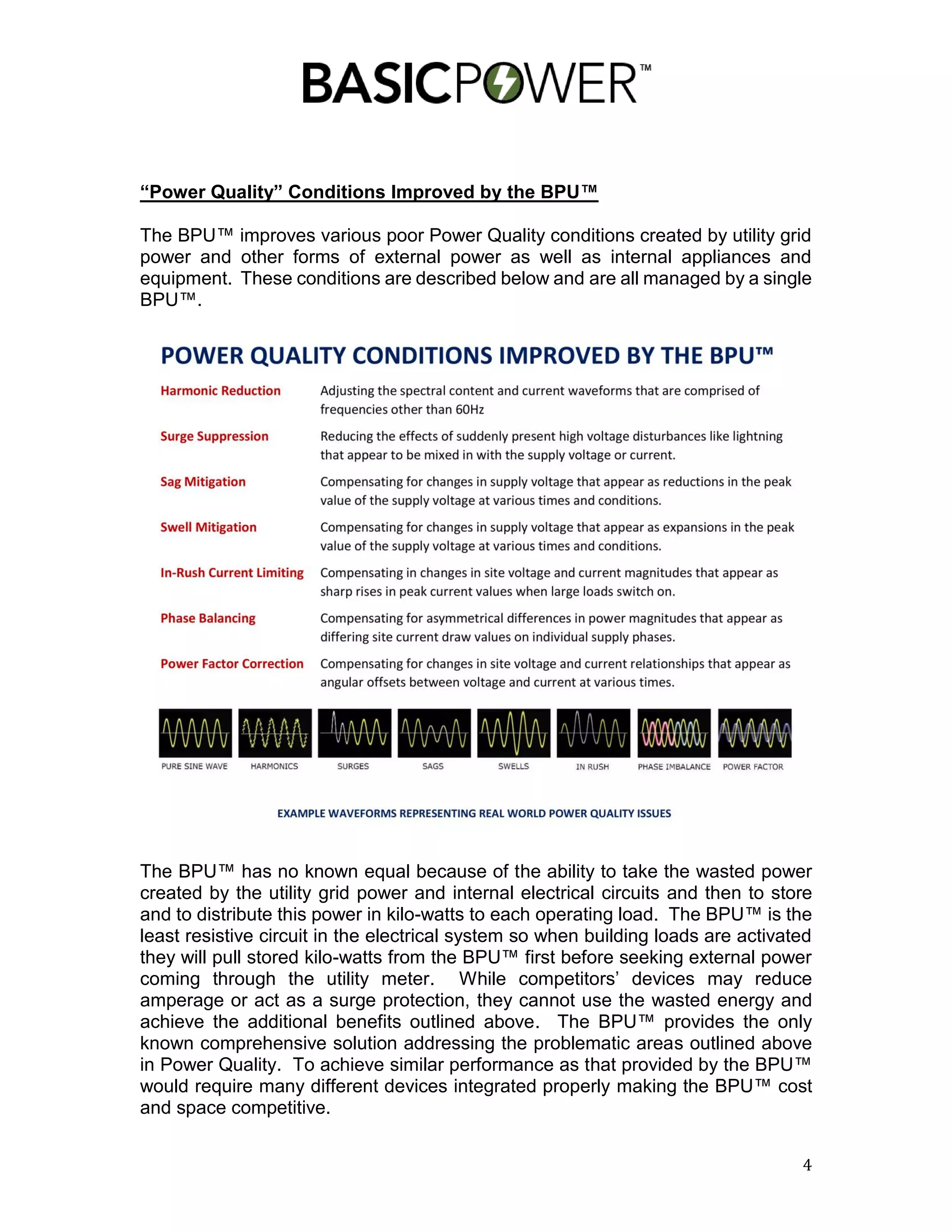 BPU Product Description | PDF