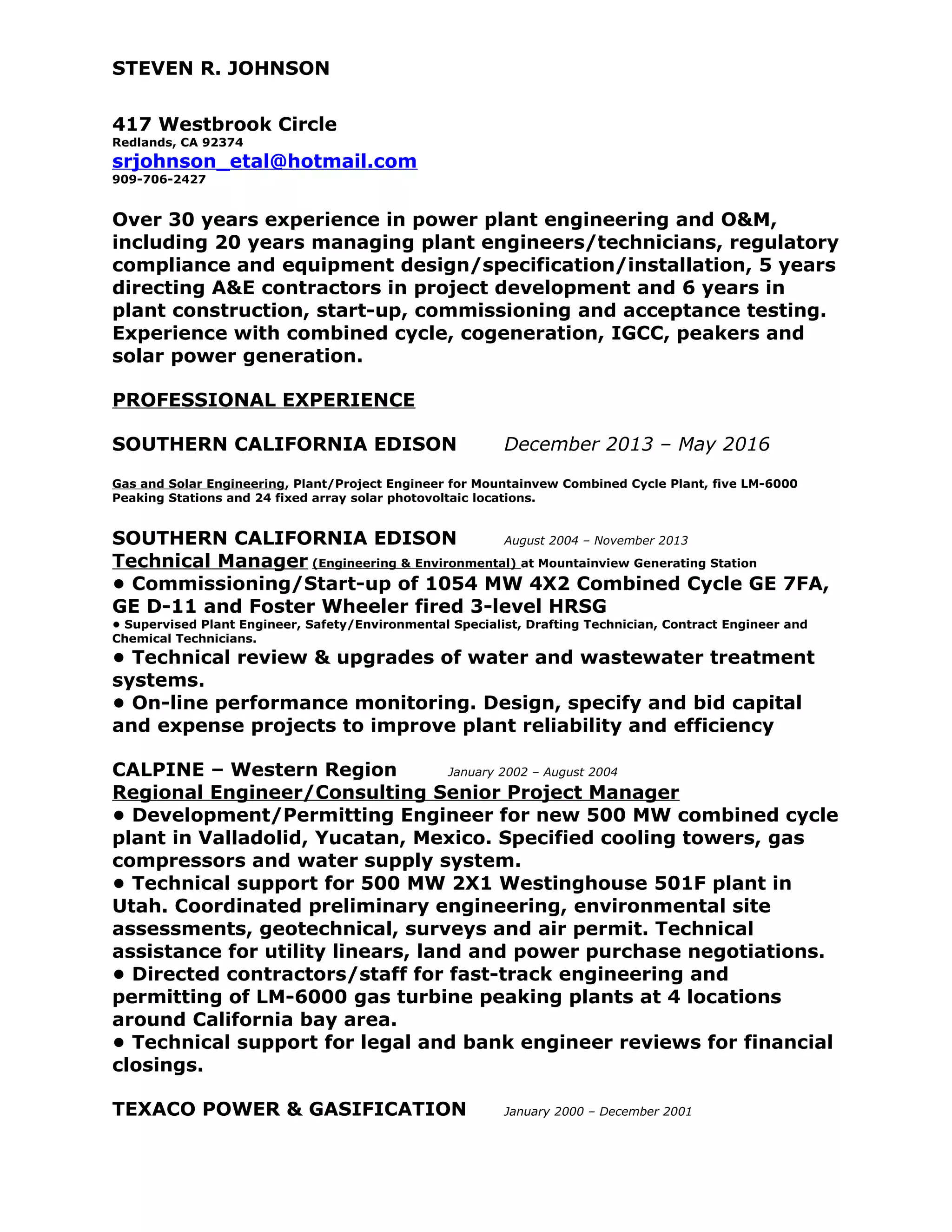 SR Johnson Resume | PDF