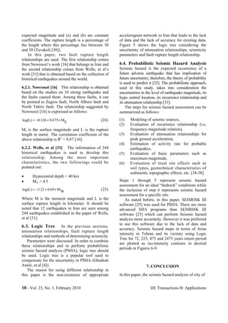 PROBABILISTIC SEISMIC HAZARD ASSESSMENT OF TEHRAN | PDF
