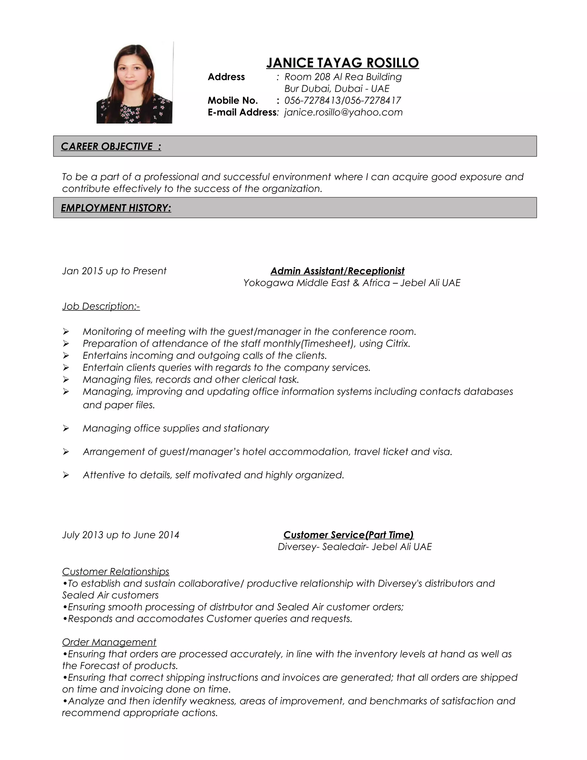 janice cv new | PDF