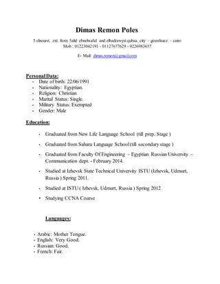 C.V Eng. Dimas Remon .. upd. | DOCX