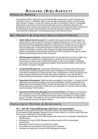 Richard (Rik) Stuart Barnett Resume | DOC