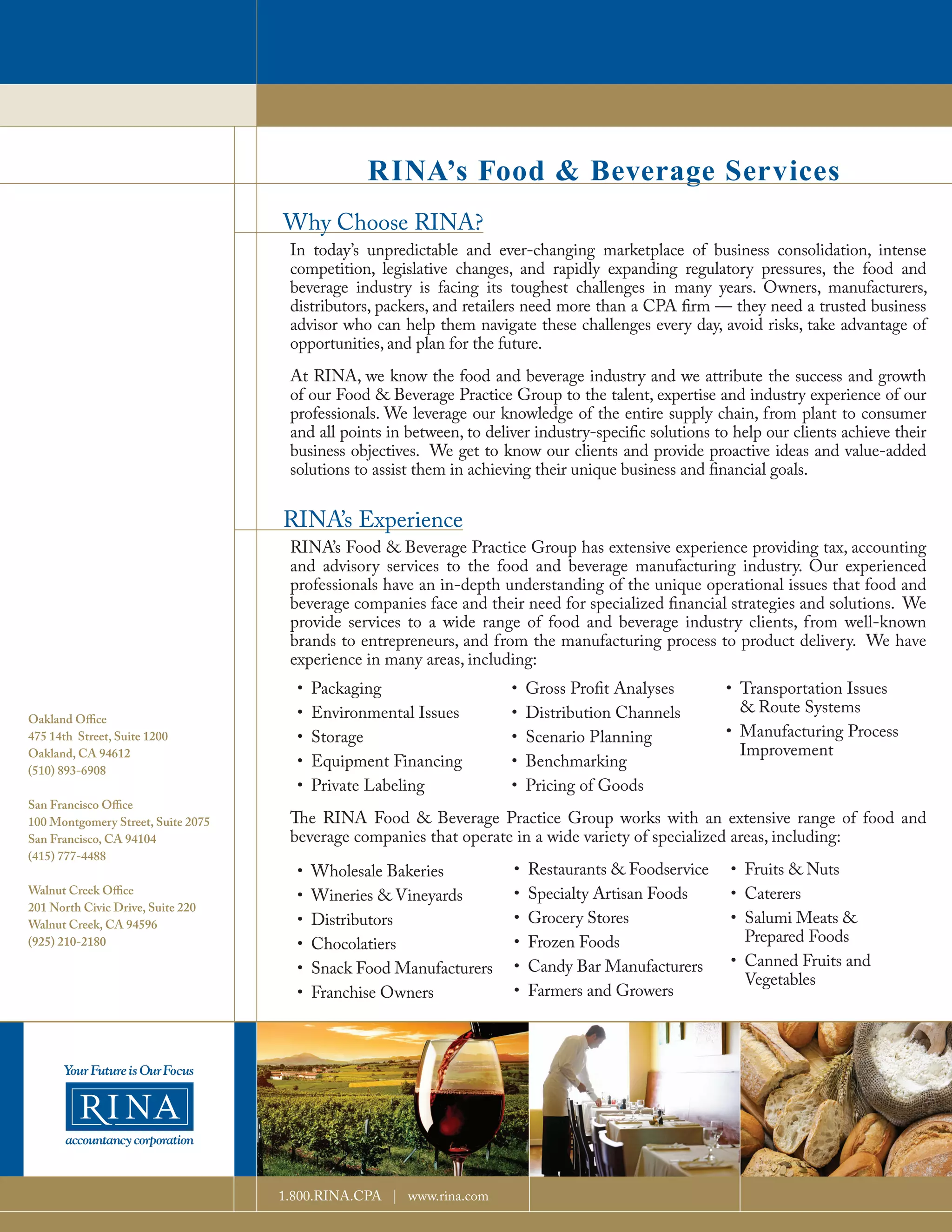 RINA Food & Beverage Fact Sheet - Final | PDF