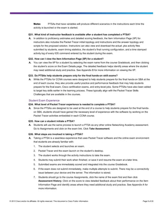 Cisco Networking Academy Assessments FAQ | PDF