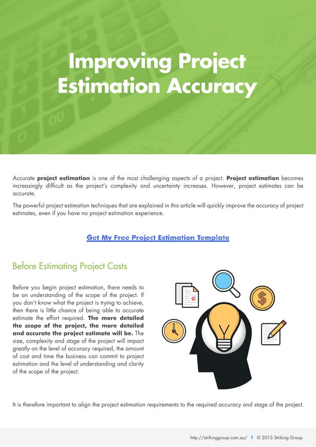 Improving Project Estimation Accuracy Pdf Technology And Computing
