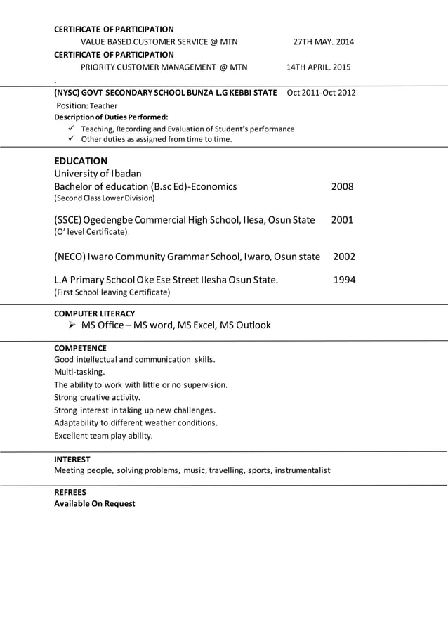 OKE OLUWAFEMI MICHAEL CV | DOCX | Business | Business and Finance