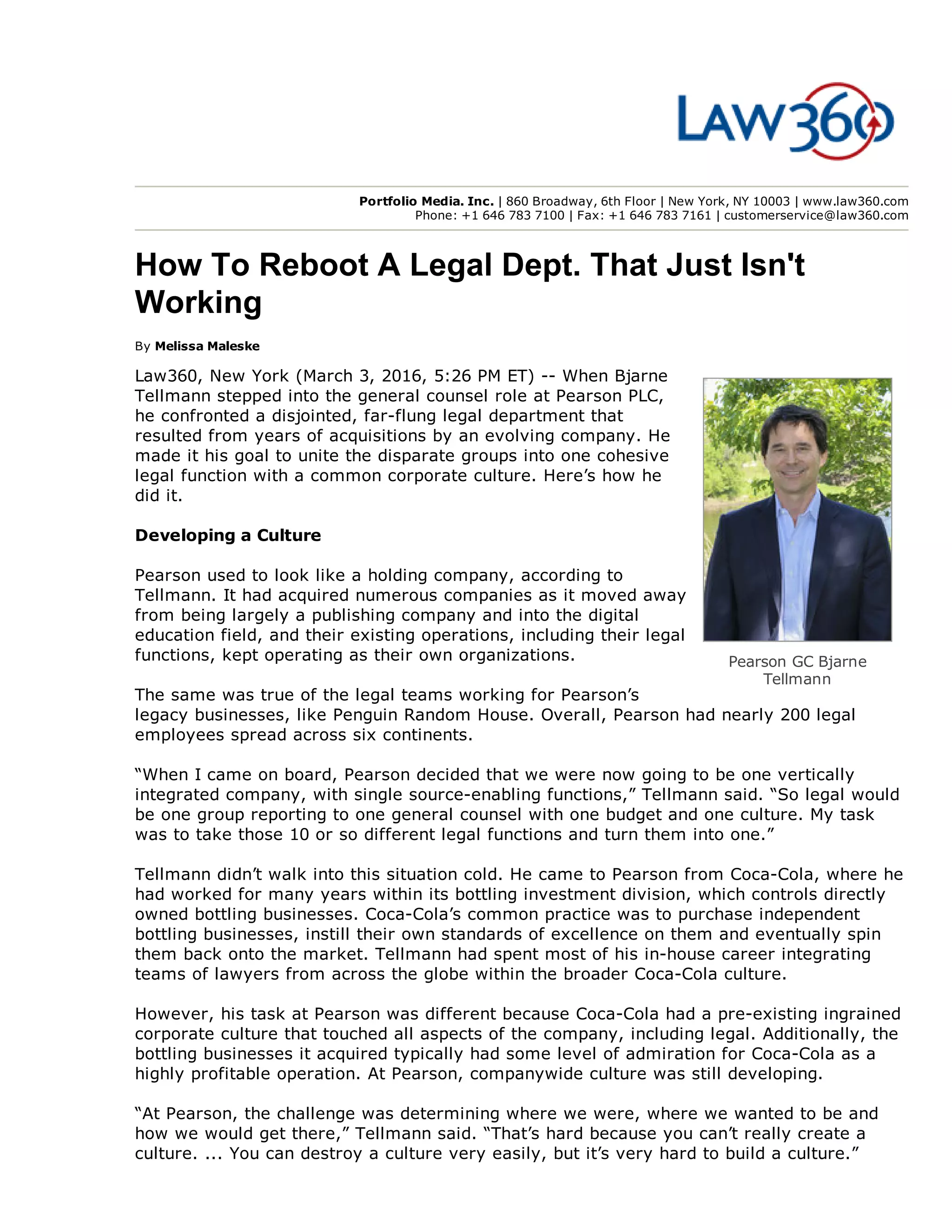 How To Reboot A Legal Dept | PDF