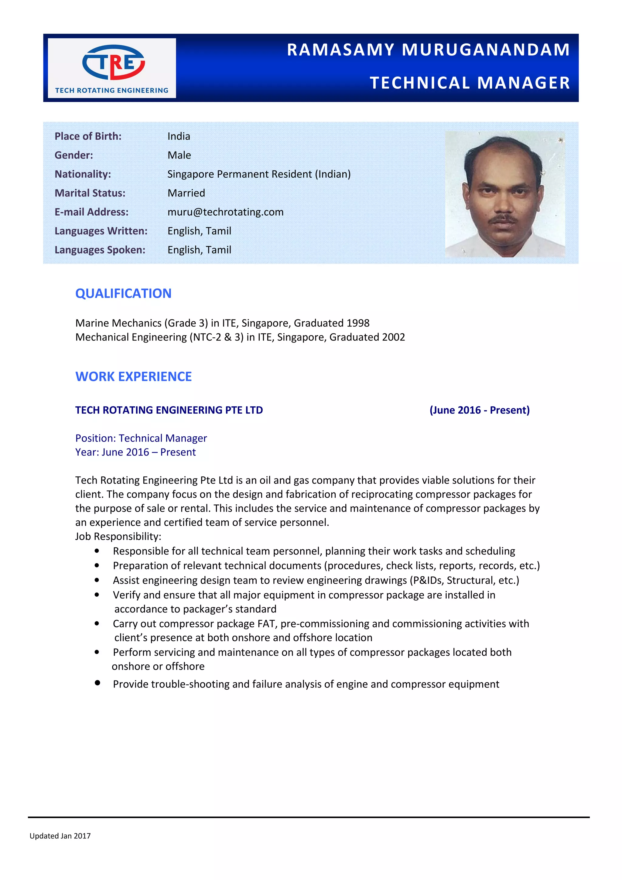 CV (Muru) - Jan 2017 | PDF