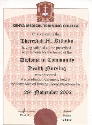 Kenya Medical Training Cert | PDF