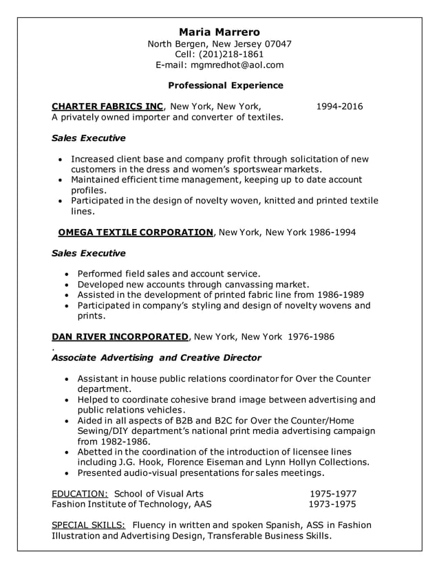 Maria Marrero Resume 2016 | PDF