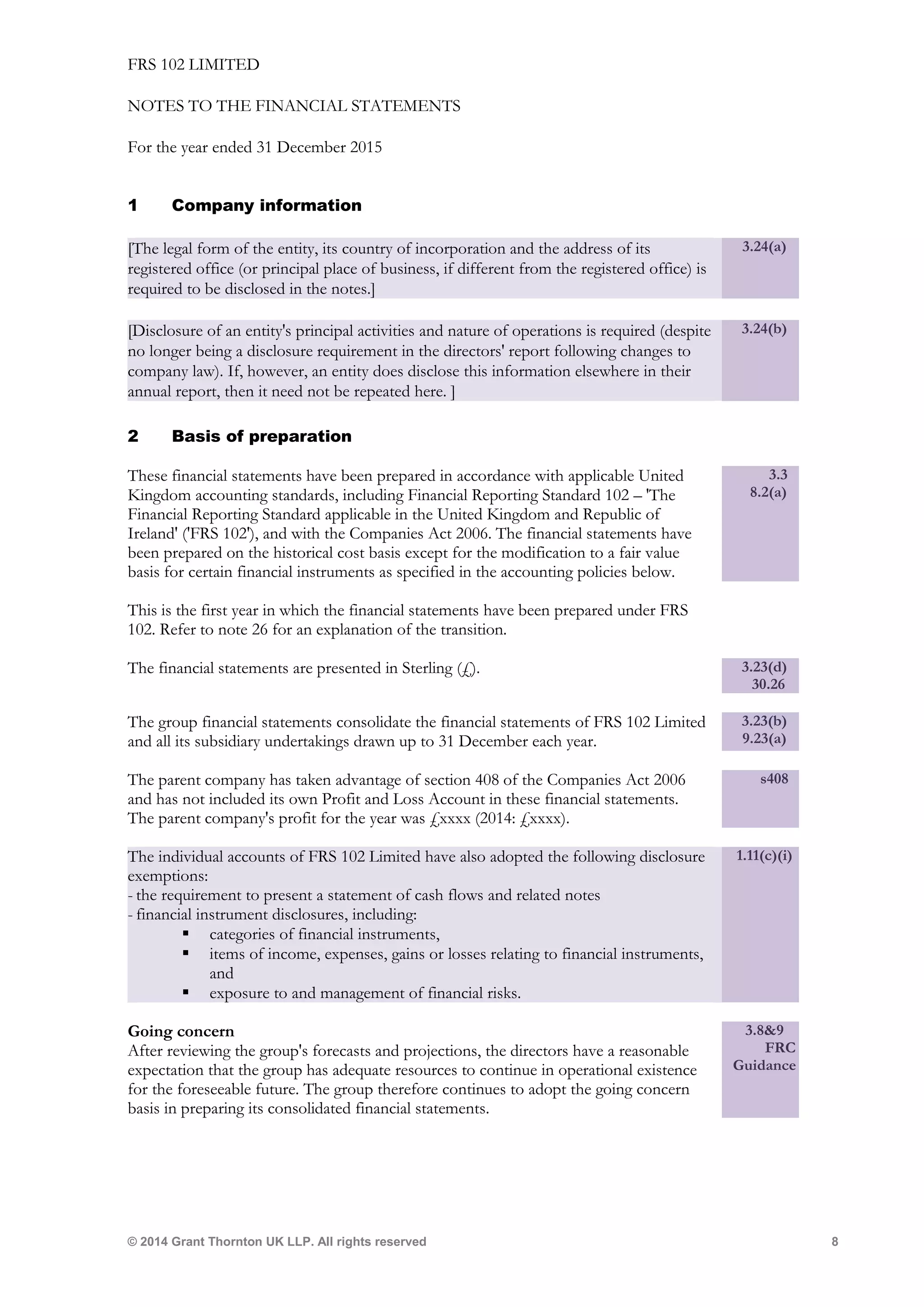 FRS-102-Limited-Example-Financial-Statements | PDF