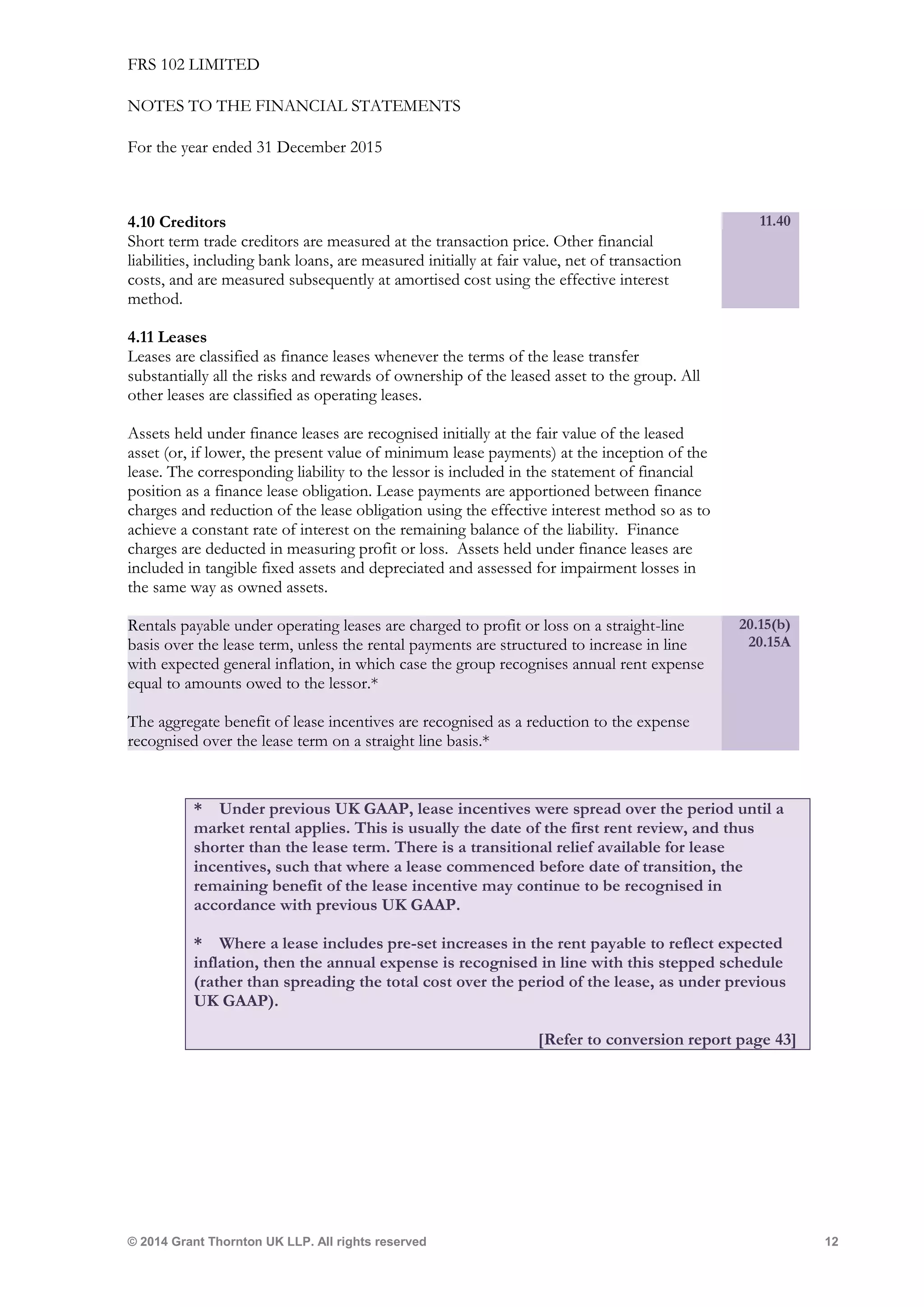 FRS-102-Limited-Example-Financial-Statements | PDF