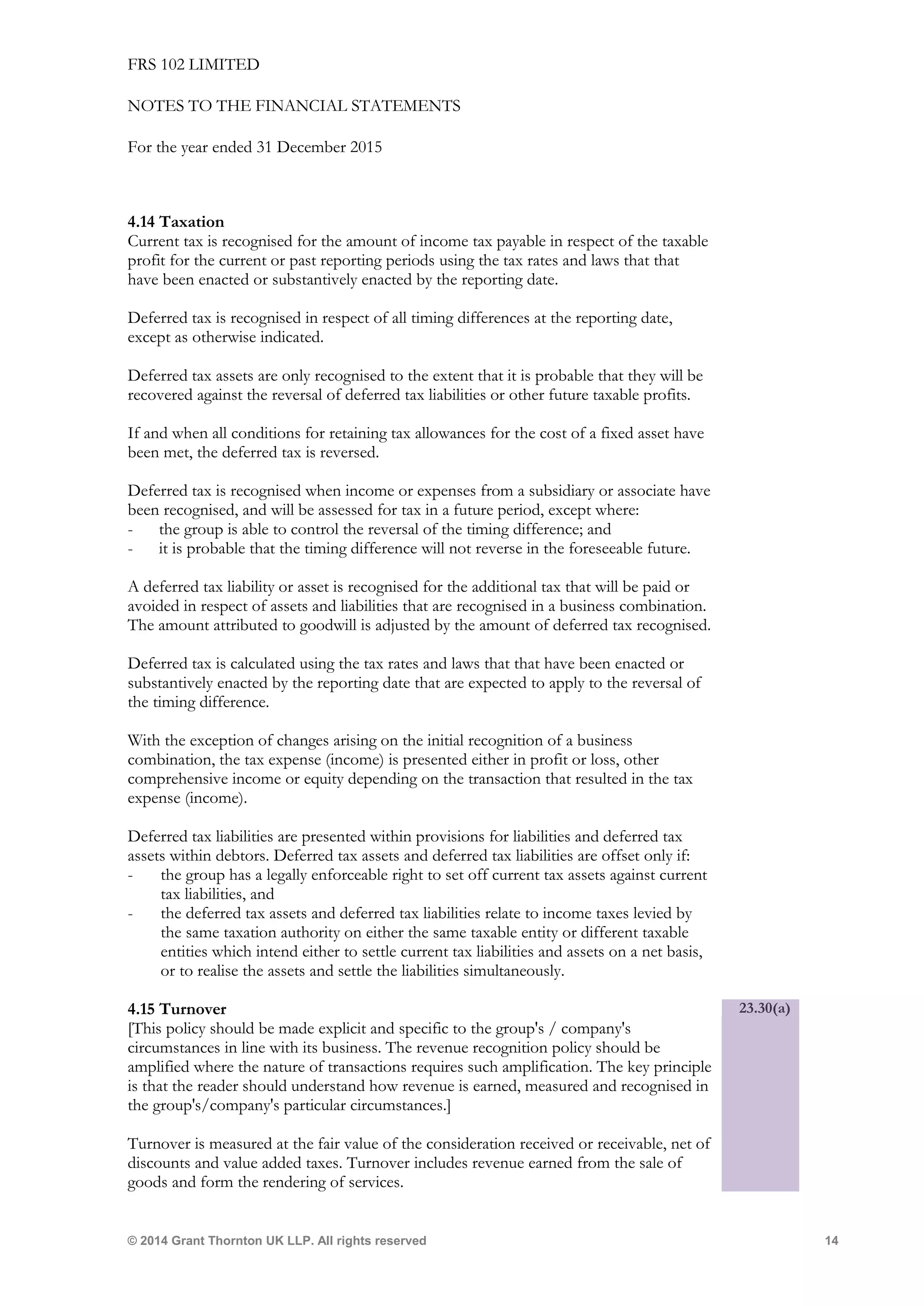 FRS-102-Limited-Example-Financial-Statements | PDF