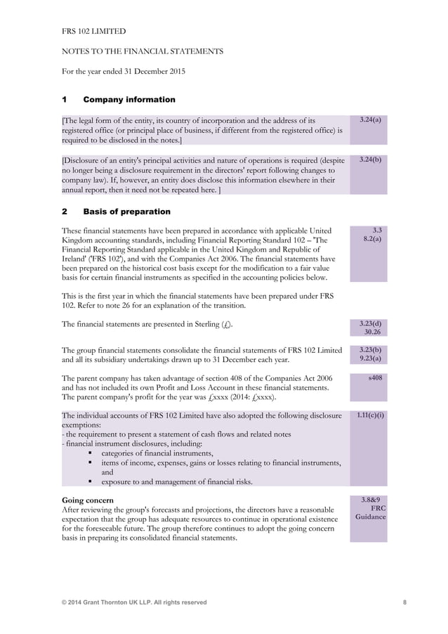 FRS-102-Limited-Example-Financial-Statements | PDF