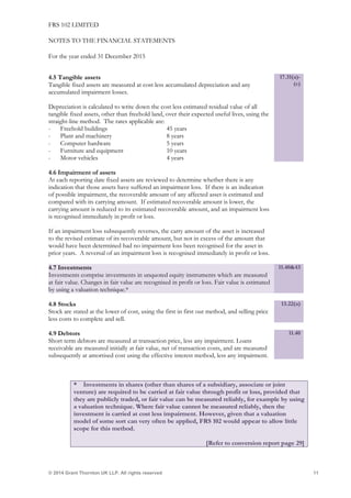 FRS-102-Limited-Example-Financial-Statements | PDF