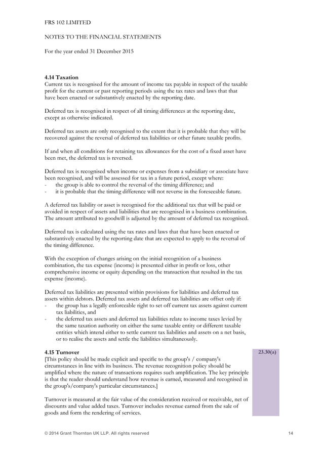 FRS-102-Limited-Example-Financial-Statements | PDF