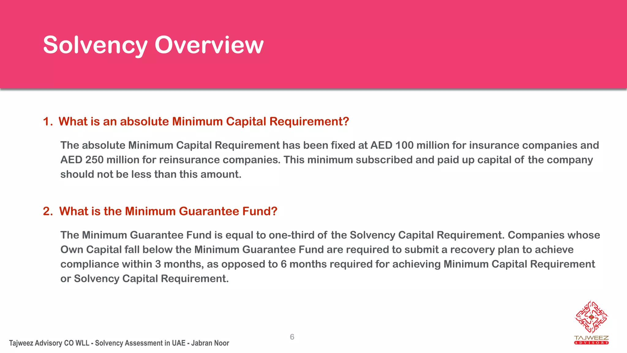 UAE - Solvency Regulations | PDF
