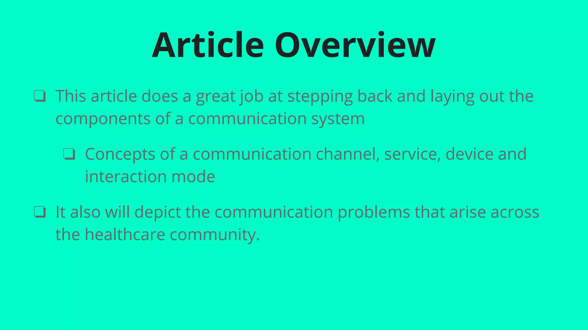 Communication in HealthCare | PPTX