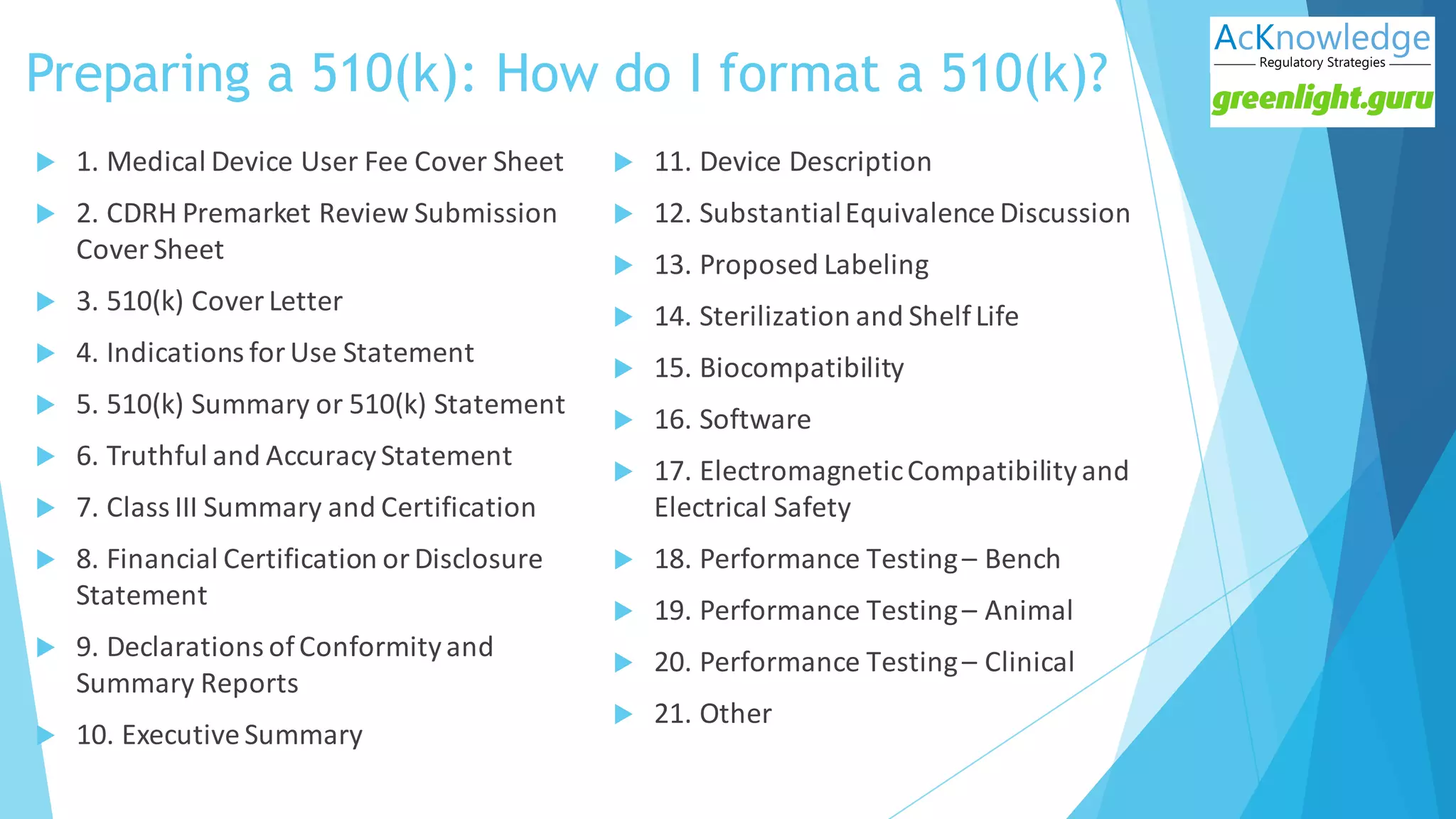 FDA 510(k) Submission Tips & Best Practices | PDF