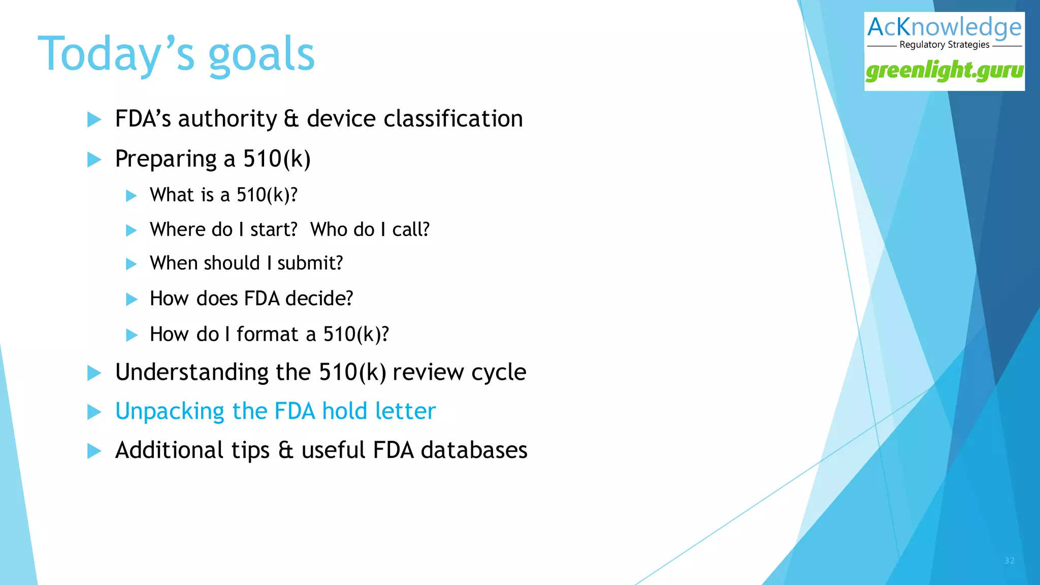 FDA 510(k) Submission Tips & Best Practices | PDF | Pharmaceutical ...