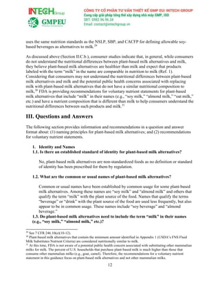 Labeling of Plant-Based Milk Alternatives and Voluntary Nutrient ...