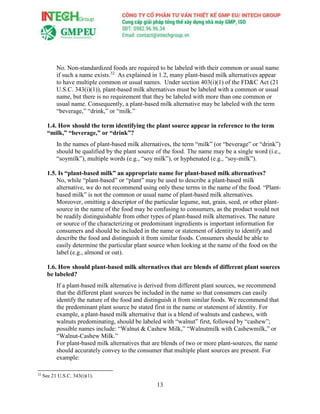 Labeling of Plant-Based Milk Alternatives and Voluntary Nutrient ...