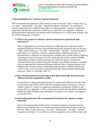 Labeling of Plant-Based Milk Alternatives and Voluntary Nutrient ...