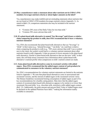 Labeling of Plant-Based Milk Alternatives and Voluntary Nutrient ...