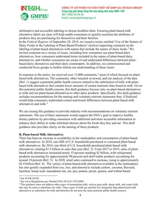 Labeling of Plant-Based Milk Alternatives and Voluntary Nutrient ...