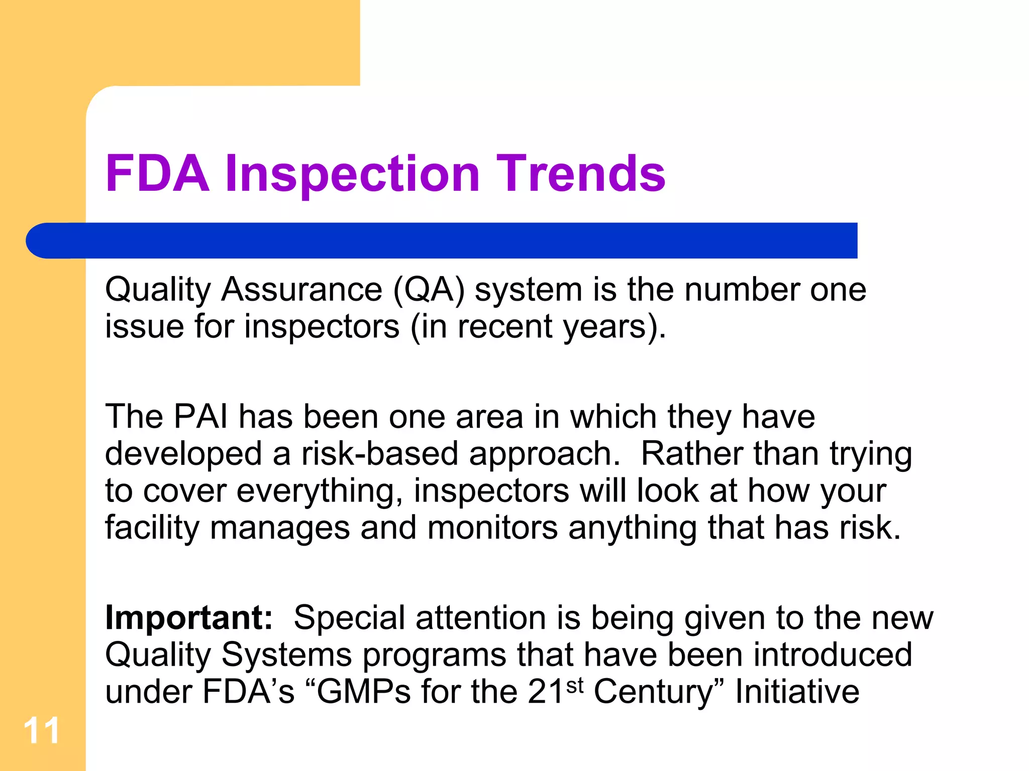 FDA PreApproval Inspection - Part 1 | PDF