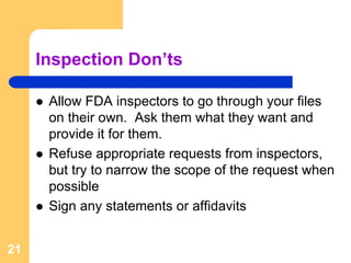 FDA PreApproval Inspection - Part 2 | PDF