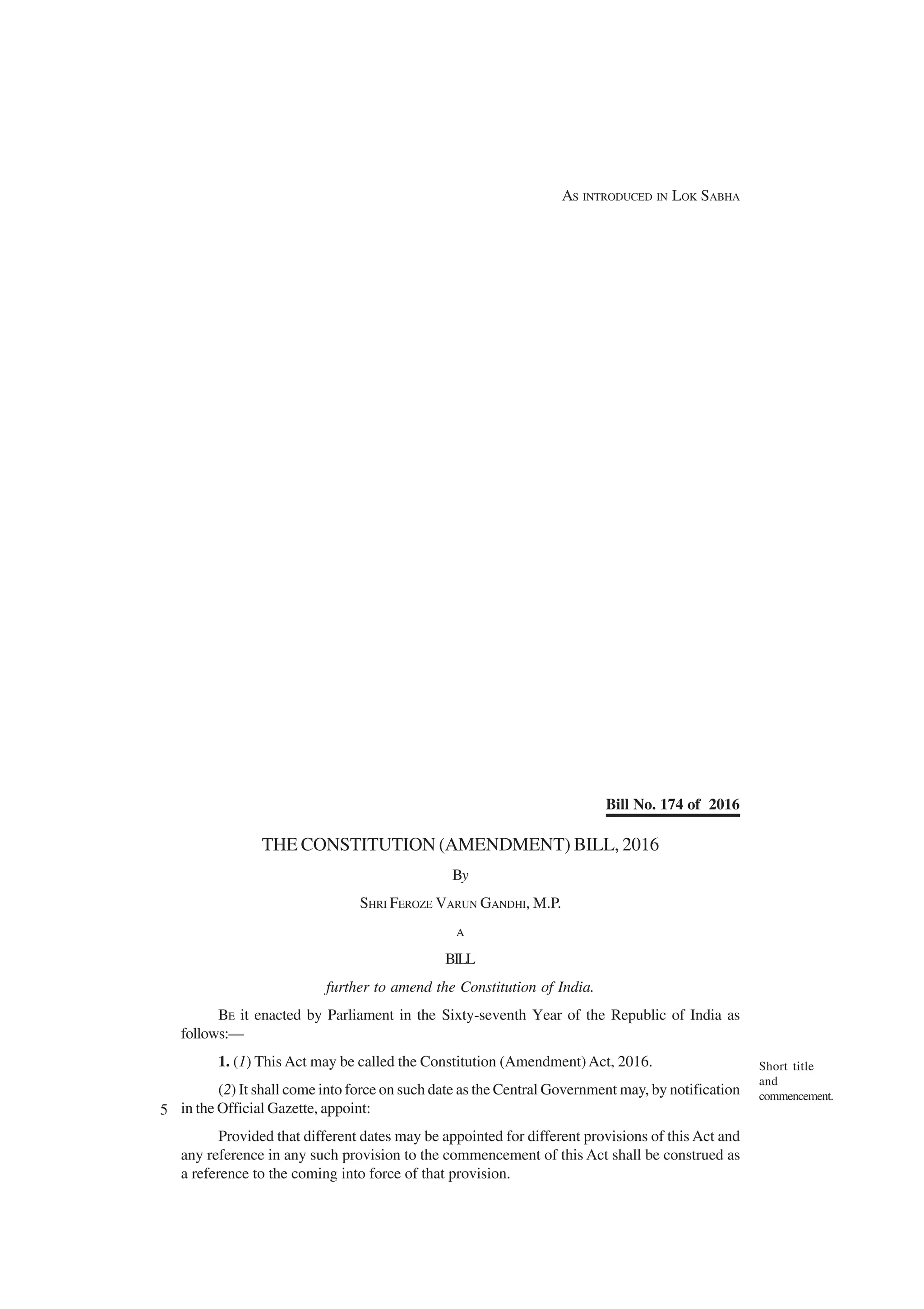 Constitutional Amendment Bill 2016 | PDF