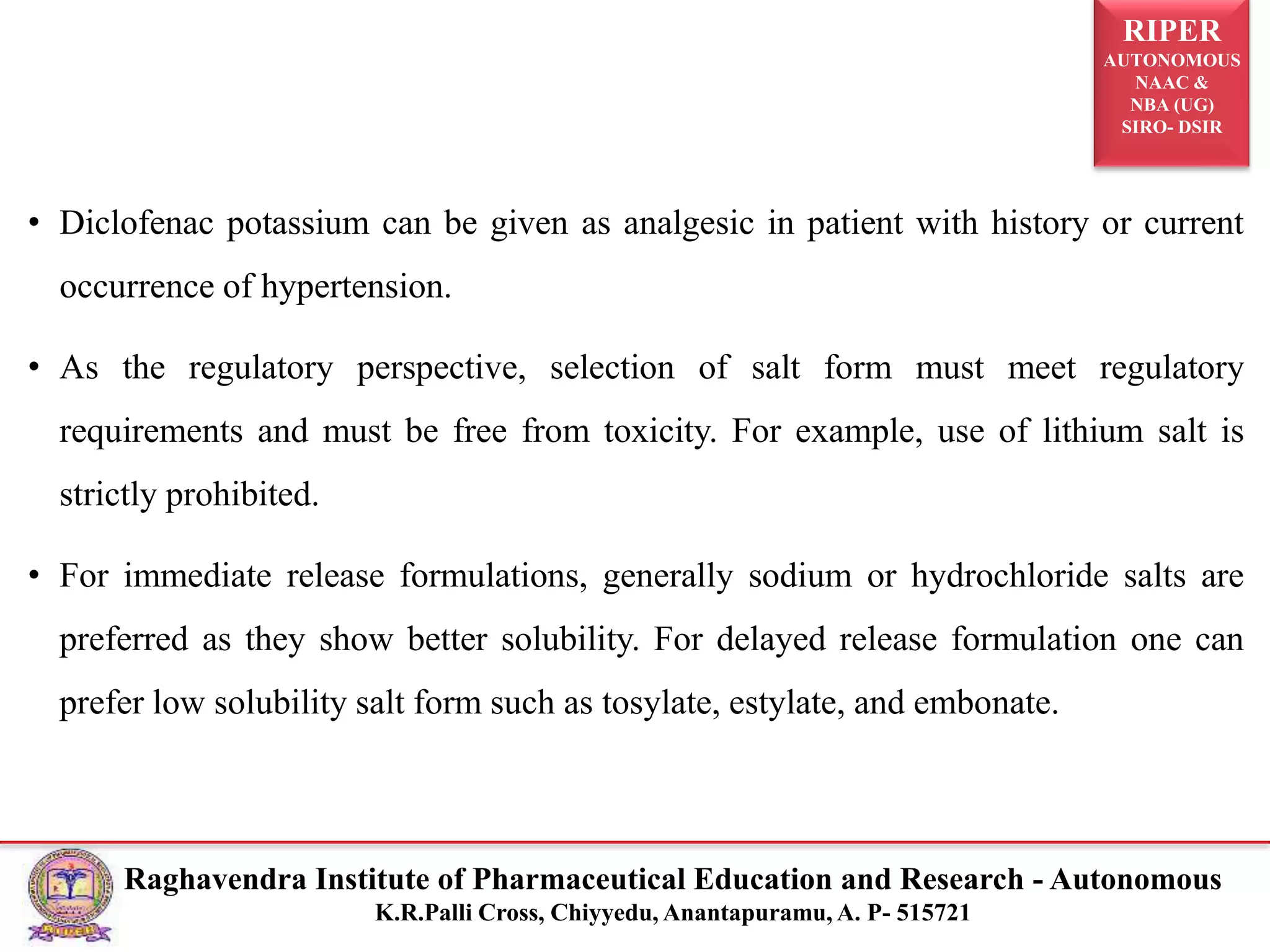 Molecular Optimization of APIs For Salts | PPTX