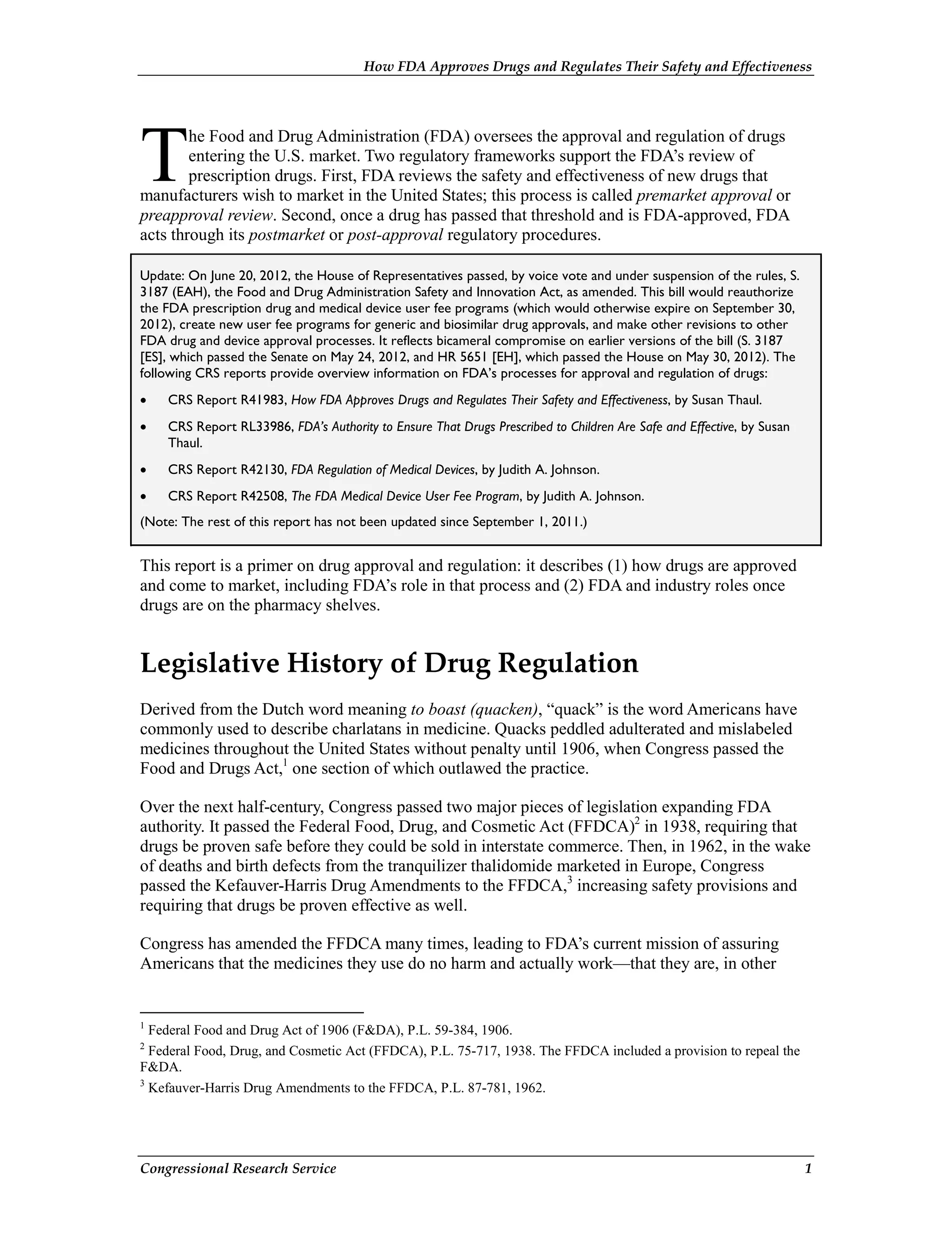 FDA Drug Approval Regulations & Safety | PDF