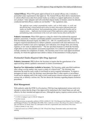 FDA Drug Approval Regulations & Safety | PDF