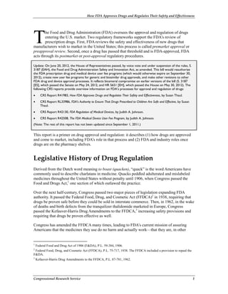 FDA Drug Approval Regulations & Safety | PDF