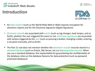 InduSoft Web Studio and Meeting FDA 21 CFR Part 11 Regulations for Food, Beverage, and ...