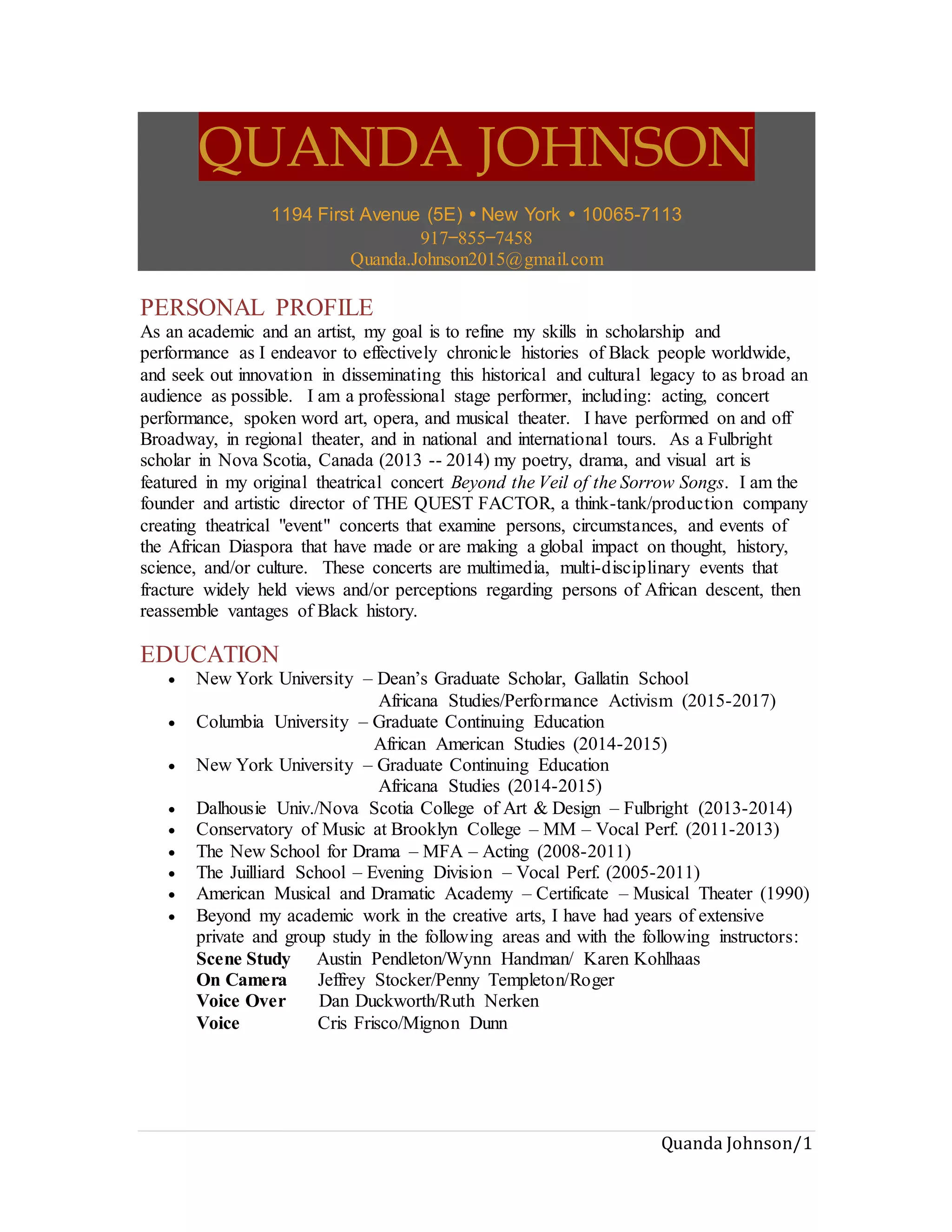 QUANDA JOHNSON - CV | DOCX