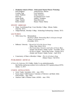 QUANDA JOHNSON - CV | PDF