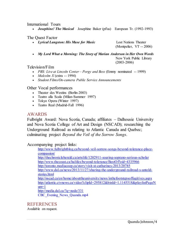 QUANDA JOHNSON - CV | PDF