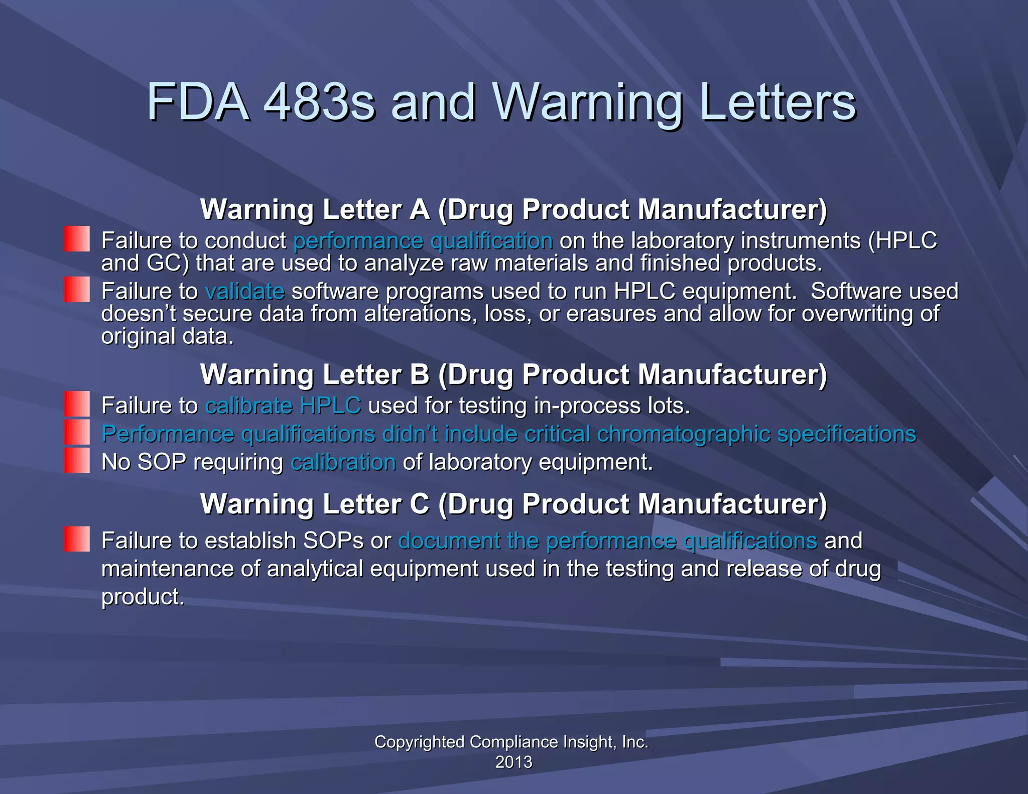 FDA 483 observations in the lab | PPT