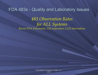 FDA 483 observations in the lab | PPT